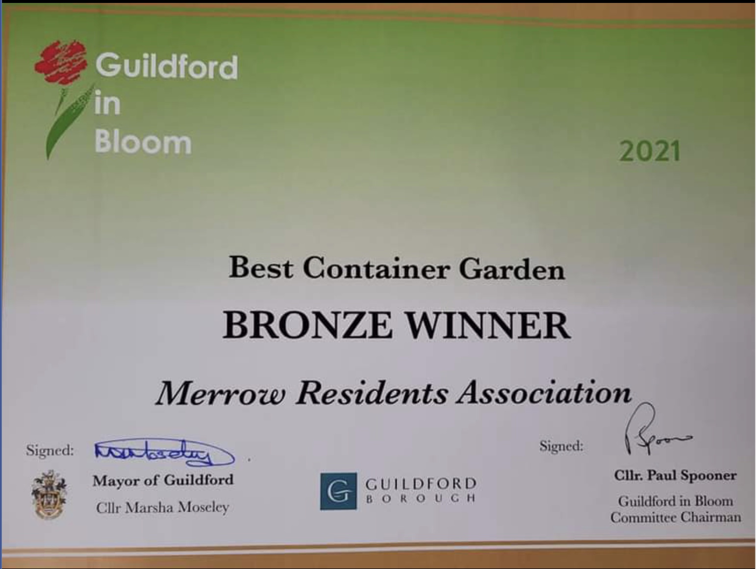 Guildford in Bloom 2021 – Merrow Residents' Association